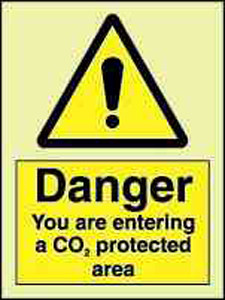 IMPA 337545 hazard sign - Caution CO2 protected area