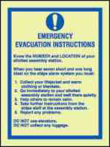 IMPA 335903 Mandatory sign - Emergency evacuation instructions