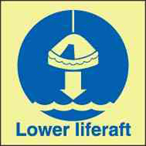 IMPA 335104 Photoluminescent IMO symbol - Lower liferaft