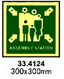 IMPA 334124 Photoluminescent IMO symbol - Muster station (300x300mm)
