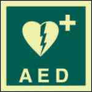 IMPA 334137 Photoluminescent Safety sign - Defibrilator (AED)