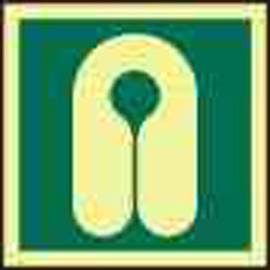 IMPA 334122 Photoluminescent Safety sign - Lifejacket 50mm x 50mm