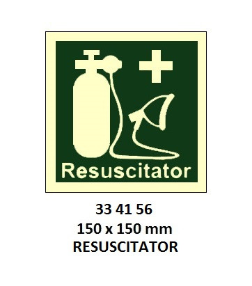 IMPA 334156 Photoluminescent Safety sign - Resuscitator