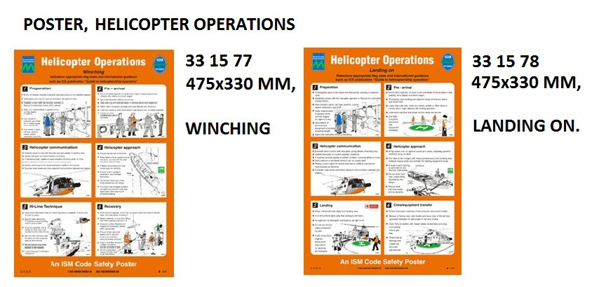 IMPA 331577 Self adhesive poster - Helicopter Operations (Whinching)