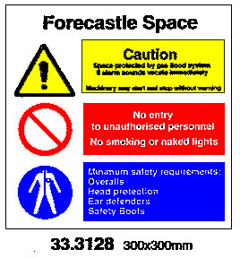 IMPA 333128 Space identification signage - Forecastle Space
