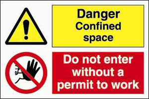 IMPA 333110 Self adhesive comb.signage - Danger confined space