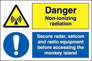 IMPA 333109 Self adhesive comb.signage - Danger Non-ionizing radiation