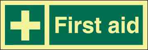 IMPA 334171 Self adhesive photoluminescent sign - First aid