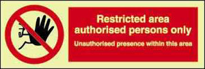 IMPA 338691 ISPS Code sign - Restricted area authorised persons only