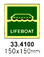 IMPA 334100 Photoluminescent IMO symbol - Lifeboat