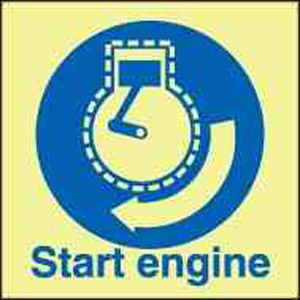 IMPA 335102 Photoluminescent IMO symbol - Start engine