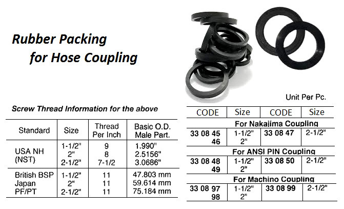 IMPA 330846 RUBBER GASKET NAKAJIMA 50A 2"