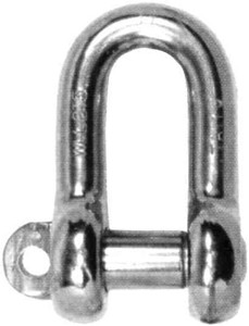 IMPA 233551 SCREW PIN D-SHACKLE 6x6x12mm STAINLESS STEEL