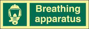 IMPA 334182 Self adhesive safety sign - Sign Breathing apparatus