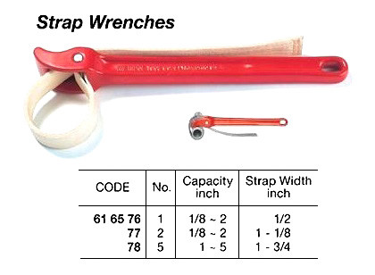 IMPA 616578 WRENCH STRAP 450mm pipe capacity 5" 5-RIDGID