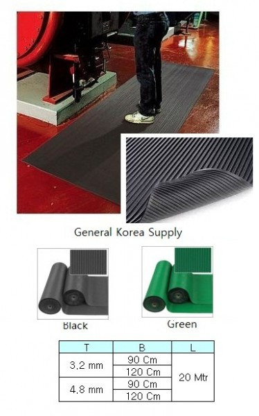 IMPA 511081 CORRUGATED RUBBER MATTING 1000 MM 10 MTR BLACK 3 MM
