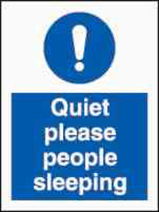 IMPA 335878 Mandatory sign - Quiet please people sleeping