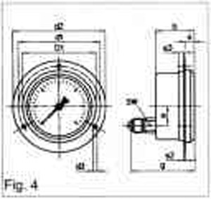 IMPA 653251 PRESSURE GAUGE GLYCERINE FILLED DIA: 63MM G1/4"BACK FRONT ...