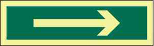 IMPA 334426 Photoluminescent safety sign - Arrow straight 75x250 mm
