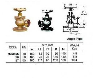 IMPA 756055 ANGLE FIRE HYDRANT STORZ BRASS DN 50 66 MM 165 MM 125 MM 4 ...