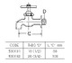 IMPA 530101 WALL FAUCET WATERLINE 1/2" WITH HOSE COUPLING