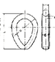 IMPA 233674 WIRE ROPE THIMBLE 10mm STAINLESS STEEL AISI-316