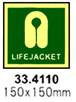 IMPA 334110 Photoluminescent IMO symbol - Lifejacket