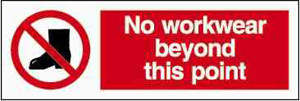 IMPA 338574 Prohibition sign - No workwear beyond this point