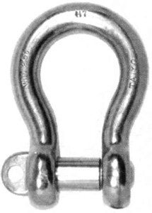 IMPA 233601 SCREW PIN BOW SHACKLE 6x6x12mm STAINLESS STEEL