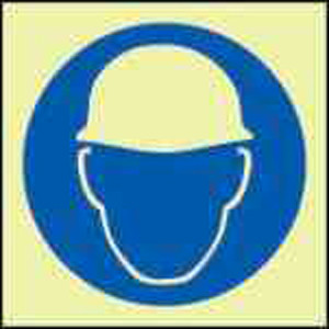 IMPA 335642 Self adhesive Mandatory sign - Wear helmet