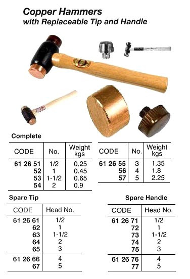 IMPA 612655 HAMMER COPPER/COPPER 1300gram diam.38mm THOR