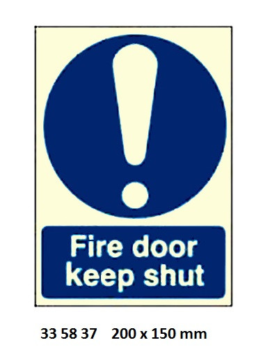 IMPA 335837 Mandatory sign - Fire door keep shut (150x200)
