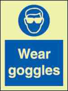 IMPA 335715 Mandatory sign - Wear Goggles 20x15 cm
