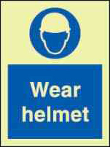 IMPA 335709 Mandatory sign - Wear Helmet 20x15 cm