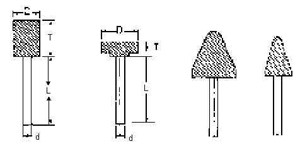 IMPA 614565 MOUNTED WHEEL-PINK CORUNDUM W195-16x20mm with shank 6mm