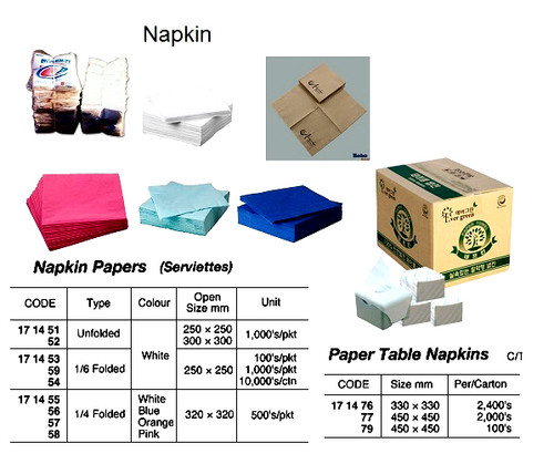 IMPA 171455 PAPER NAPKINS 330x330mm WHITE carton of 4500pcs.