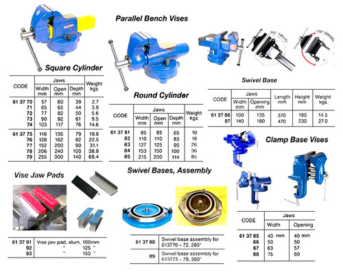 IMPA 613775 Parallel bench vise - square cylinder - 116 mm