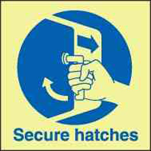 IMPA 335101 Photoluminescent IMO symbol - Secure hatches