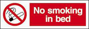 IMPA 338520 Prohibition sign - No smoking in bed
