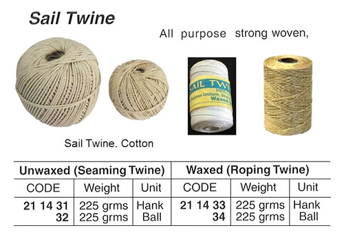IMPA 211434 SAIL TWINE COTTON WAXED 225GRM