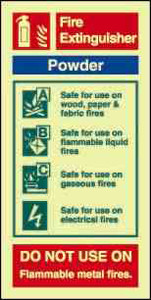 IMPA 336432 Self adh. Fire equipment sign - Powder extinguisher