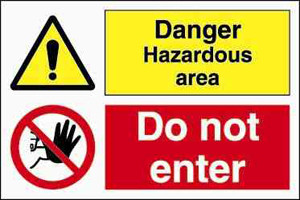 IMPA 333114 Self adhesive comb.signage - Danger hazardous area