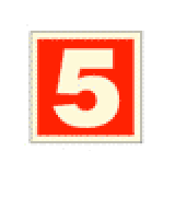 IMPA 336205 Self adhesive Fire equipment sign (red) - Number 5 (10x10)