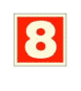 IMPA 336208 Self adhesive Fire equipment sign (red) - Number 8 (10x10)