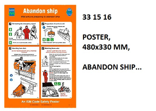 IMPA 331516 Self adhesive poster - Abandon ship