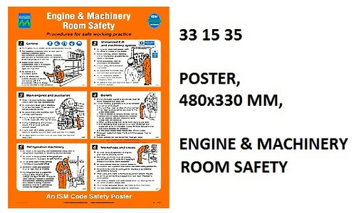 IMPA 331535 Self adhesive poster - Engine & machinery room safety