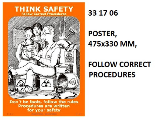 IMPA 331706 Self adhesive poster - Think safety - Follow procedur