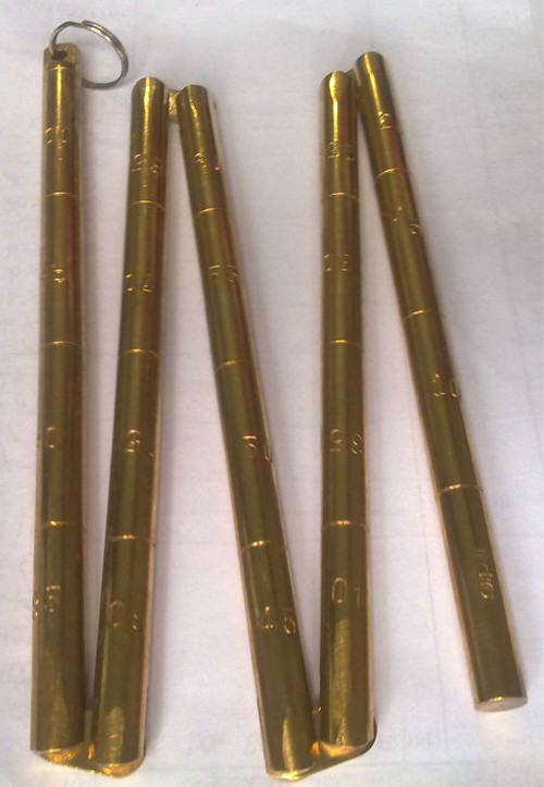 IMPA 370307 SOUNDING ROD BRASS 100cm 5-folded Metric & Inch