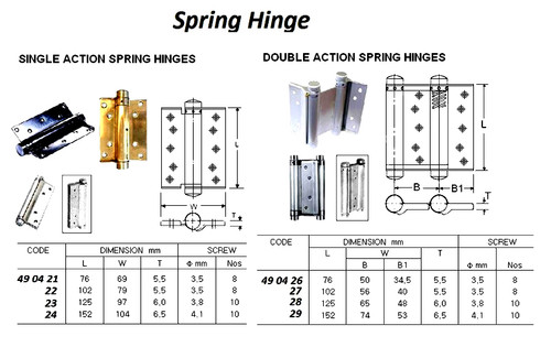 IMPA 490424 SPRING HINGE 150mm SINGLE ACTION