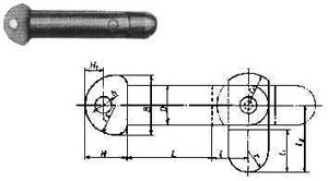 IMPA 696801 TOGGLE PIN STAINLESS STEEL Diam.24mm x Length 80mm